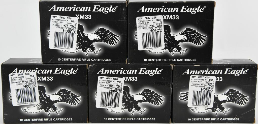 Lot Of 50 Rounds American Eagle .50 Bmg Xm33c Ammo