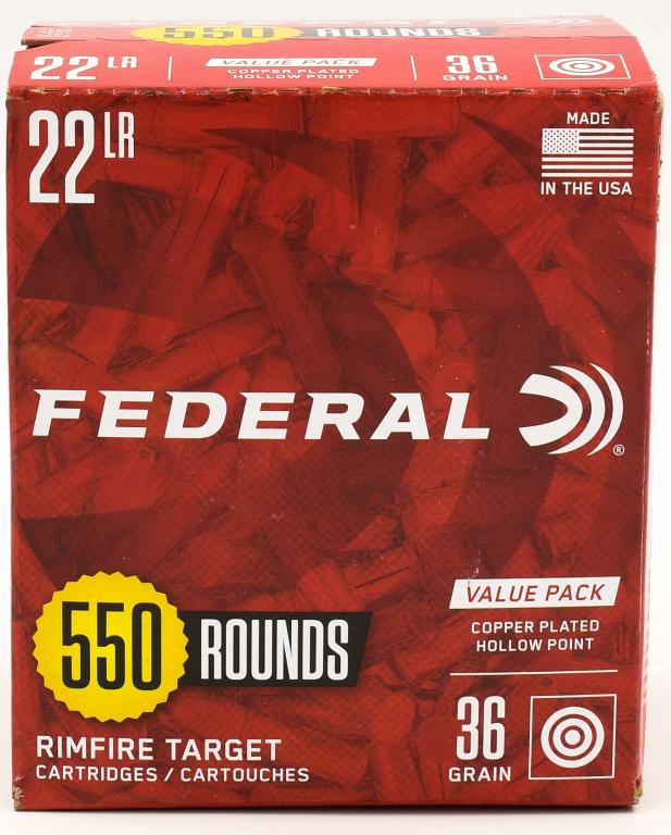 For Auction: 550 Round Brick of Federal Target .22 LR (#0025) on Apr 03 ...