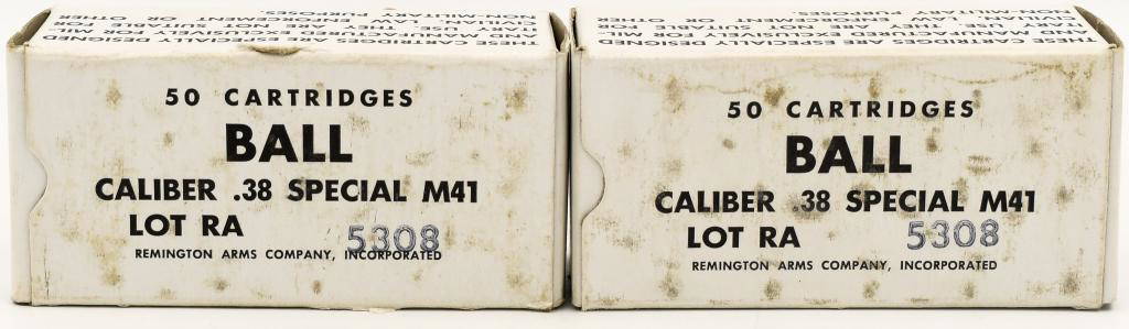 100 Rounds Of Remington Ball .38 Special M41 Ammo