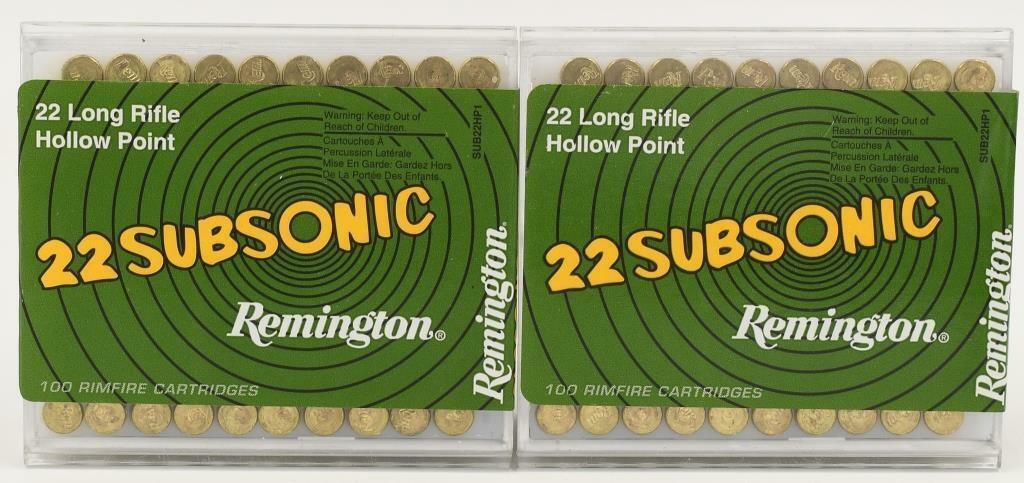 200 Rounds Remington 22 Subsonic .22LR Ammo - Oct 09, 2021 | Brand Used ...