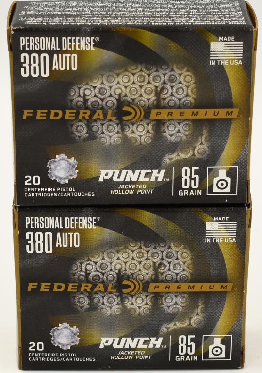 40 Rds Federal Premium Personal Defense .380 Acp