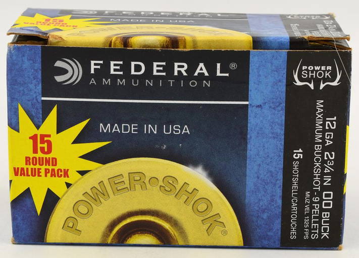 15 Rounds Of Federal 12 Ga Power Shok Shotshells