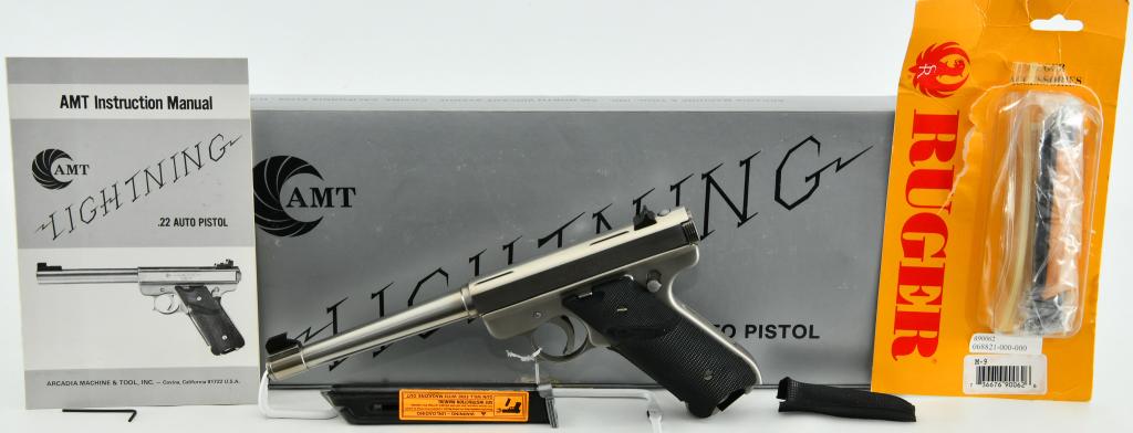 AMT Lightning Semi-Automatic Target Pistol .22 LR (#0084) on Mar 26 ...