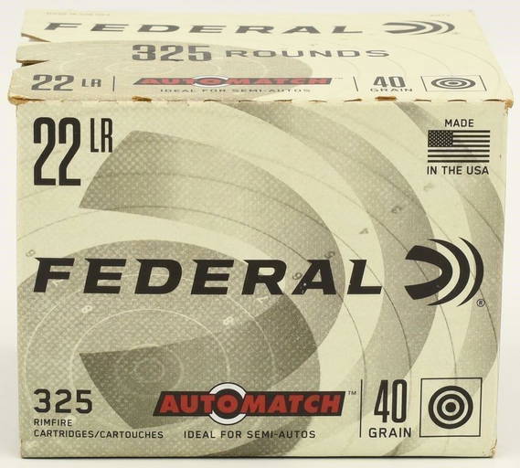 325 Rounds Federal Auto Match .22 Lr Ammunition