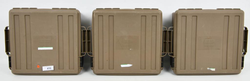 3 Large Size Plastic Ammunition Storage Containers