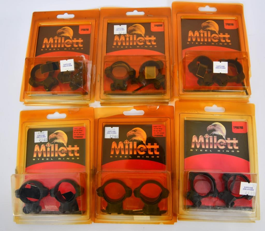 6 Sets Of Millett Scope Rings In The Package