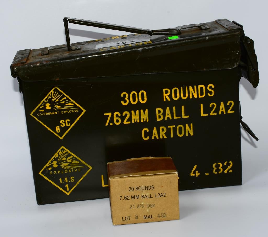 300 Rounds Military L2a2 7.62mm Ball Ammunition Auction