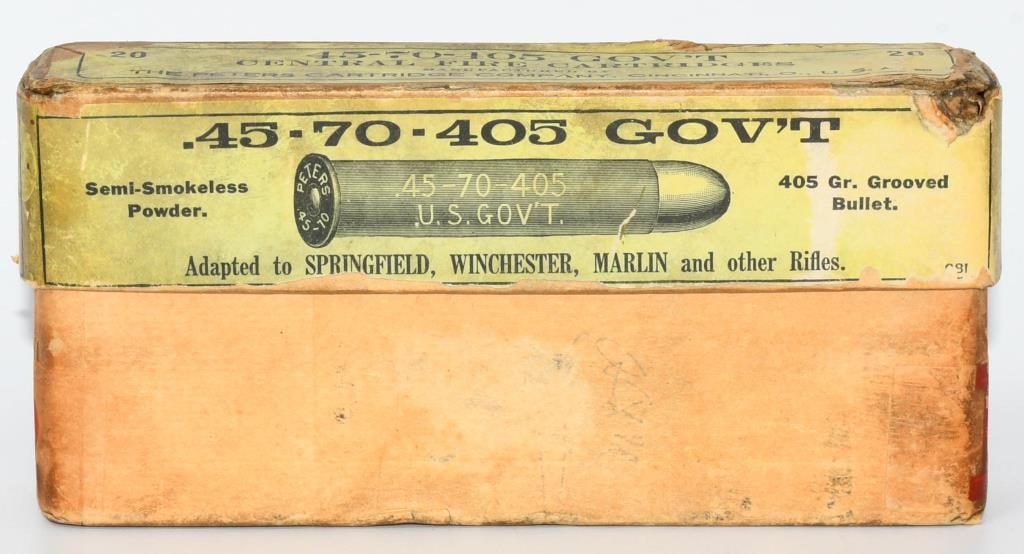 20 Rd Collector Box Of Peter's .45-70 Govt Ammo Auction