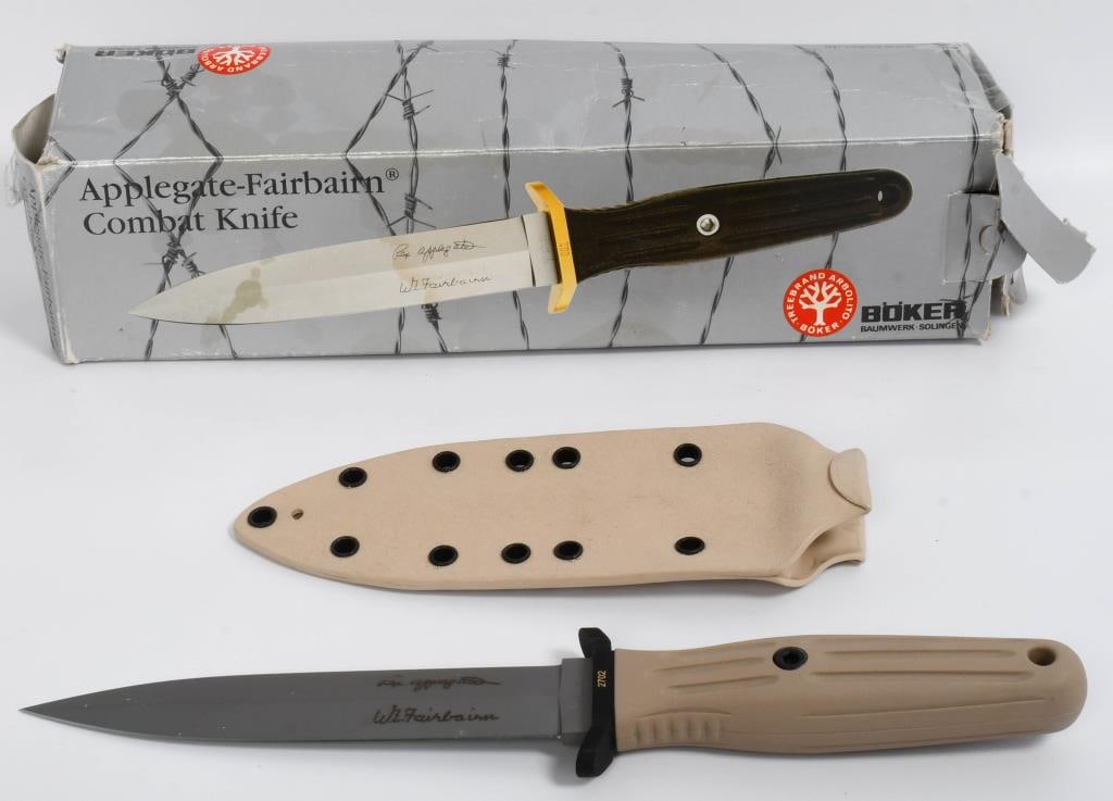 Boker Applegate-fairbain Combat Knife & Sheath Auction