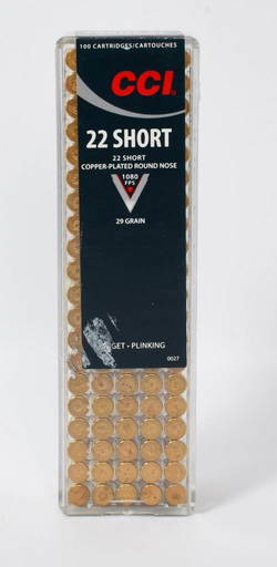 100 Rounds Of Cci .22 Short Ammunition