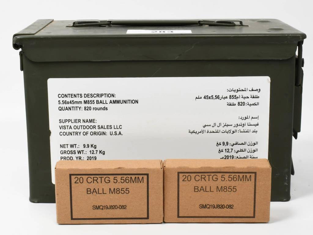 840 Rounds Of M855 Ball 5.56 Ammunition Auction