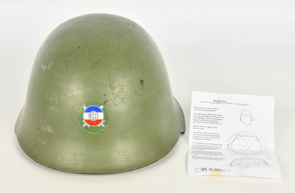 Serbian Army M59 85 Steel Helmet With Decal Auction