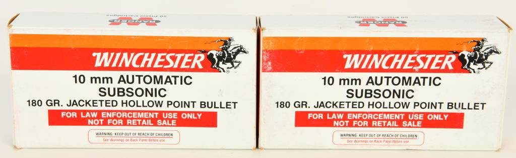 100 Rounds Of Winchester 10mm Subsonic Ammo Auction