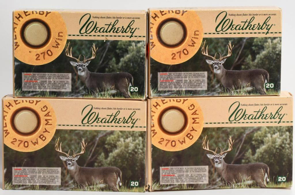 80 Rds Weatherby .270 Win & .270 Win Mag Ammo Auction