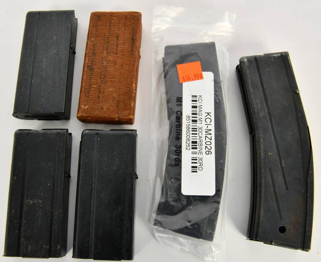 (6) Various Metal Mags, Various Sz .30 Cal M1 Carb Auction