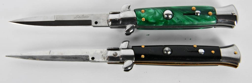(2) Push Button Spring Assisted Knives Auction
