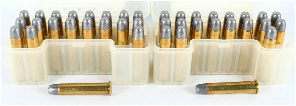A Lot Of 40 Rounds Of .45-70 Government Ammunition In Plastic Storage ...
