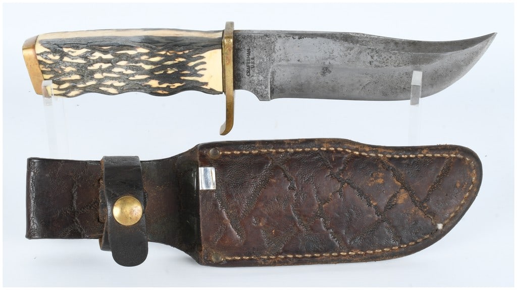 Craftsman U.s.a. Vintage Stag Handle Clip-point Hunting Knife And ...