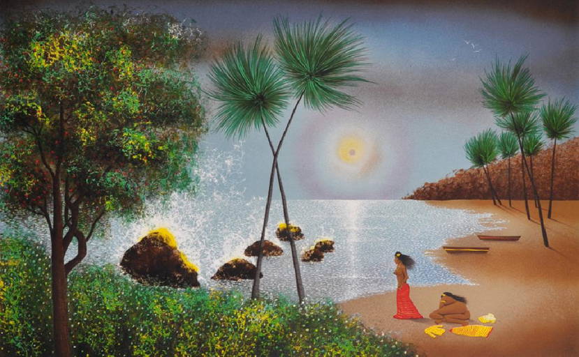 Vincent (20th Century). A Far Eastern Beach Scene, With