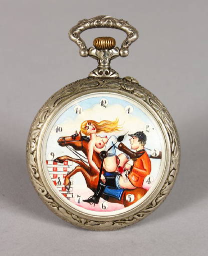 A Large Doxa Erotic Pocket Watch.