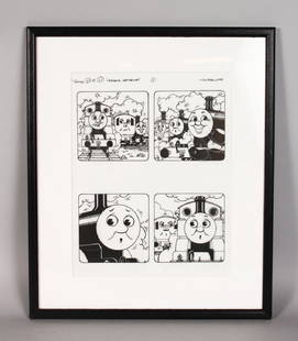 Thomas The Tank Engine By Tim Marwood. Pen And Ink.