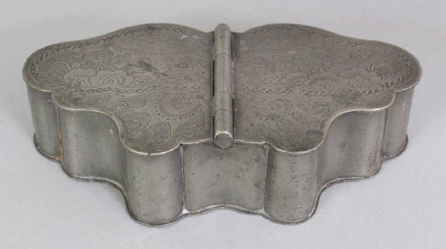An Unusual 19th Century Chinese Pewter Butterfly Form