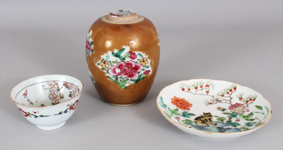AN 18TH CENTURY CHINESE BATAVIAN WARE FAMILLE ROSE