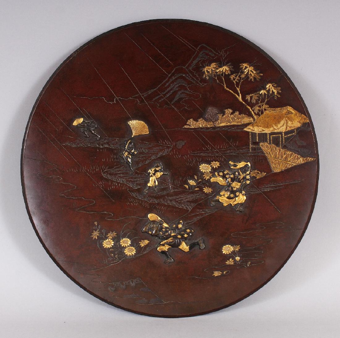 A GOOD QUALITY SIGNED JAPANESE MEIJI PERIOD MIXED METAL