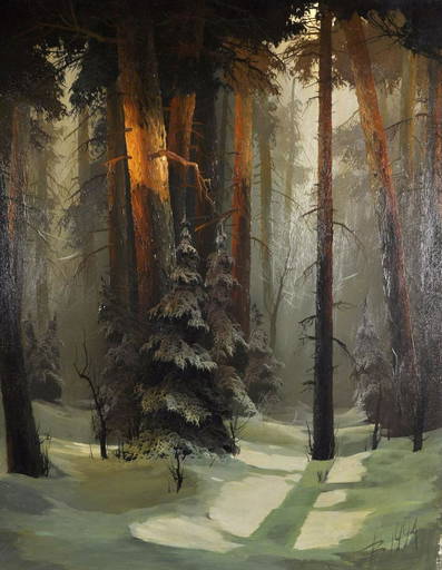 Victor Bykov (1958 ) Russian. "winter Forest", Oil