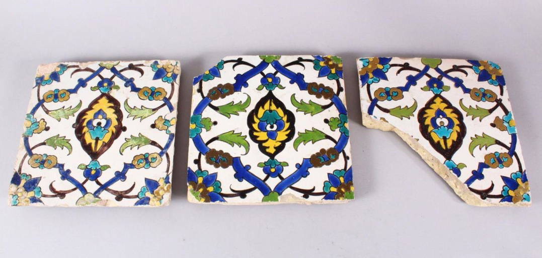 A SET OF THREE EARLY SAFAVID POTTERY TILES, each with - Aug 04, 2021 ...
