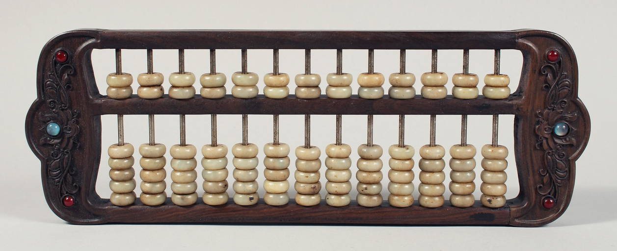A CHINESE HARDWOOD AND JADE/HARD STONE ABACUS, 41cm wide - Aug 31, 2022 ...
