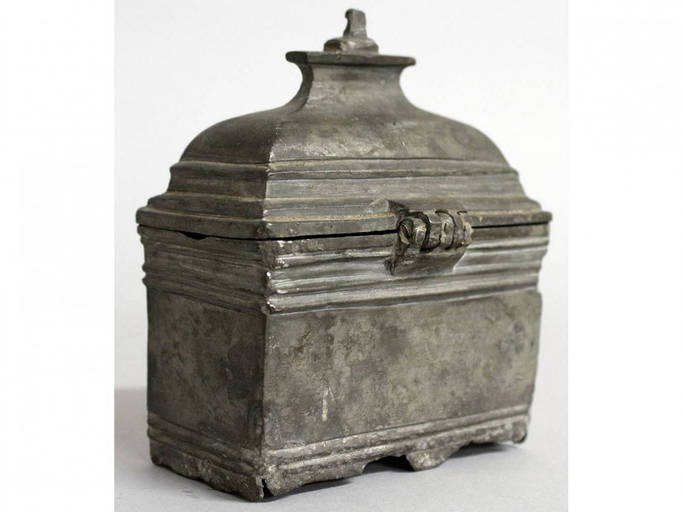 An Early 18th Century French Rectangular Pewter Casket
