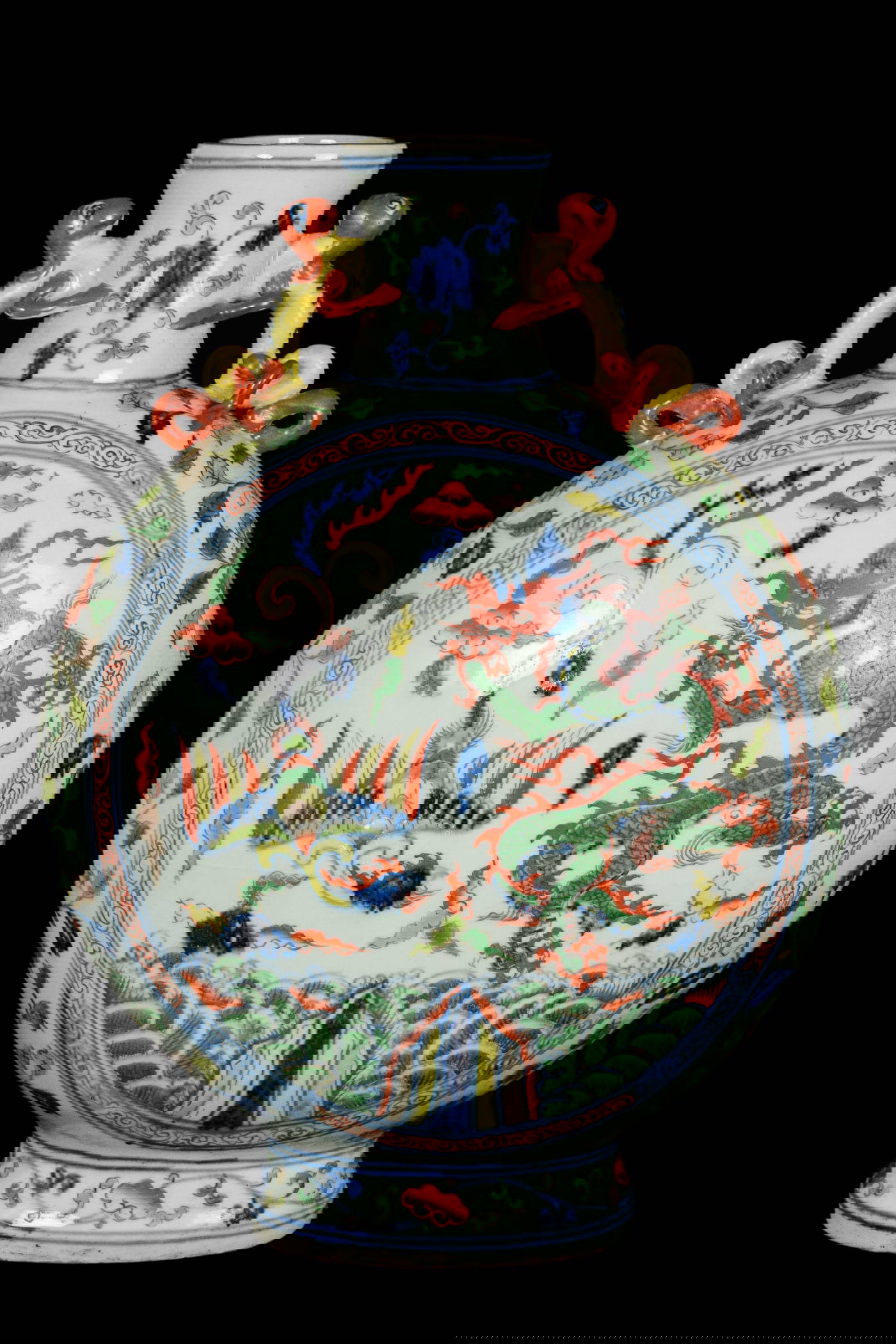 [chinese] A Penta-colour (wu-cai) Porcelain Moon Flask With Phoenix And ...