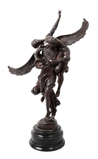 A Bronze Statue Of Zeus And Ganymedes