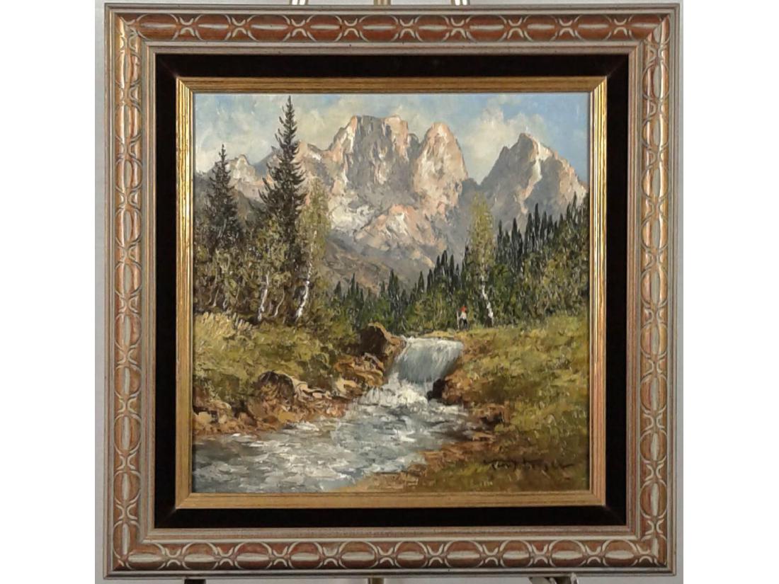 Kurt Moser Oil Landscape on Canvas Painting