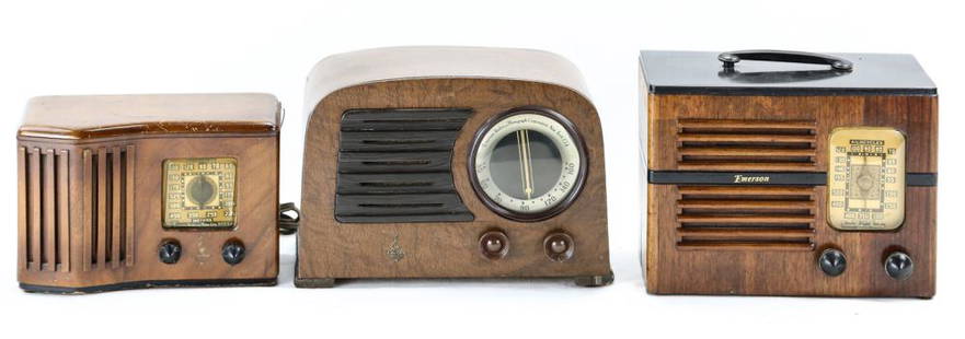 Lot Of 3 1939 1940 Working Emerson Radios