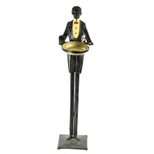 Black Americana Butler Cast Iron Smoking Stand