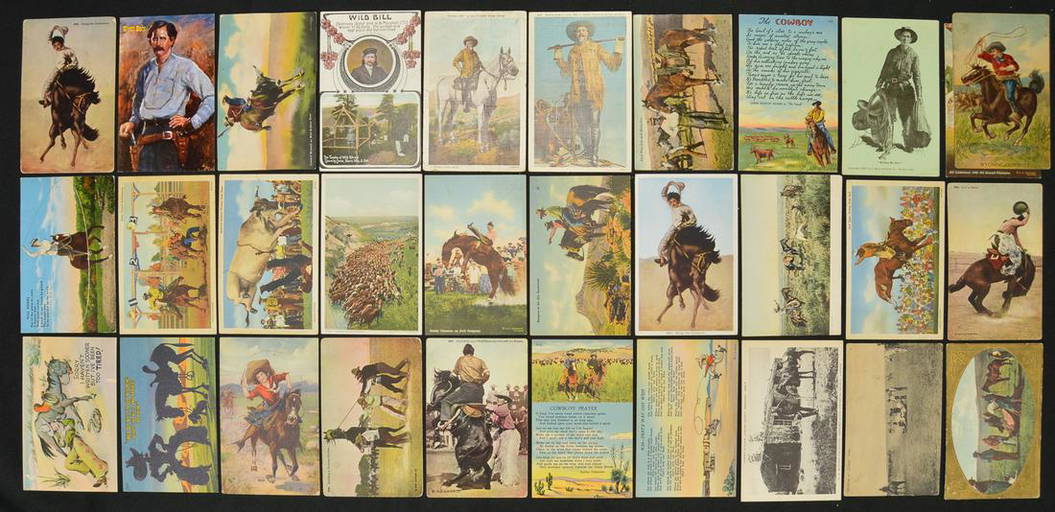 Lot Of 30 Cowboy & Western Postcards