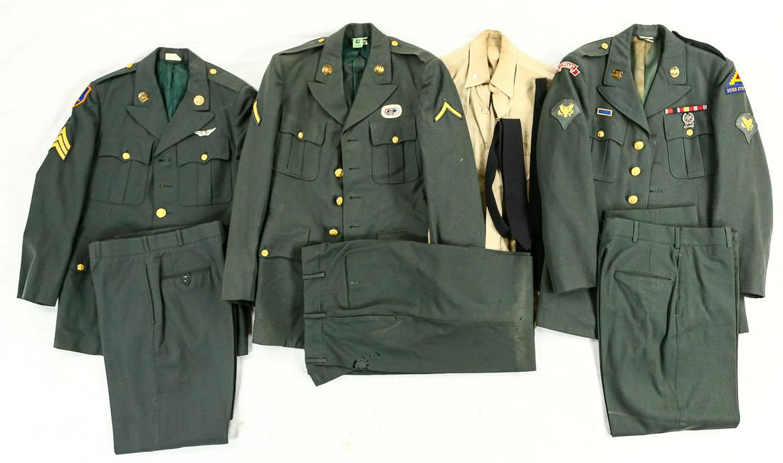 Lot Of 3 Us Army Green Service Uniforms