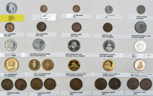 Collection Of Canadian & International Coins & Tokens.