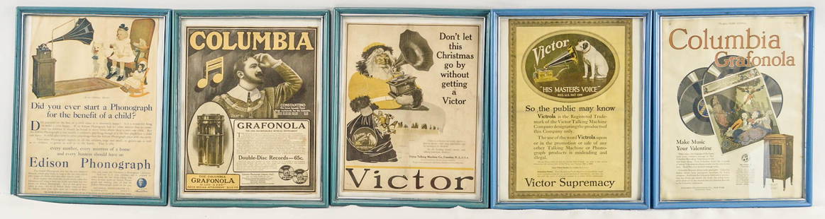 Three Victor And Columbia Records Advertisements