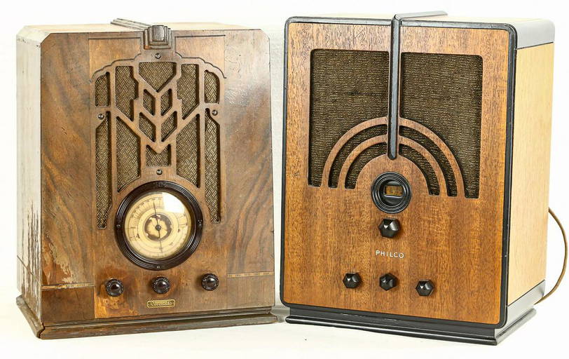 Lot Of 2 1930's Tombstone Radios