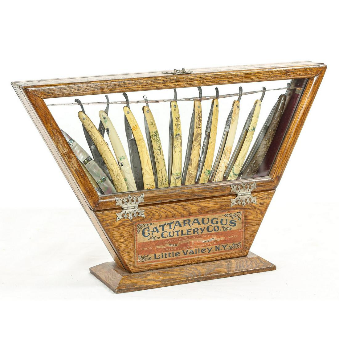Antique Cattaraucus Barber Shop Razor Display
