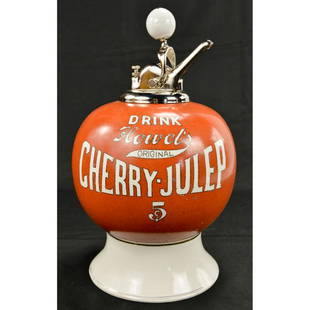 Vintage Fowler's Cherry Julep Syrup Dispenser