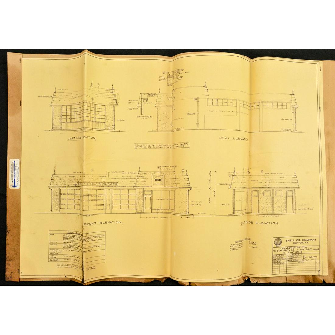 Original Shell Gas Station Set Of Blueprints