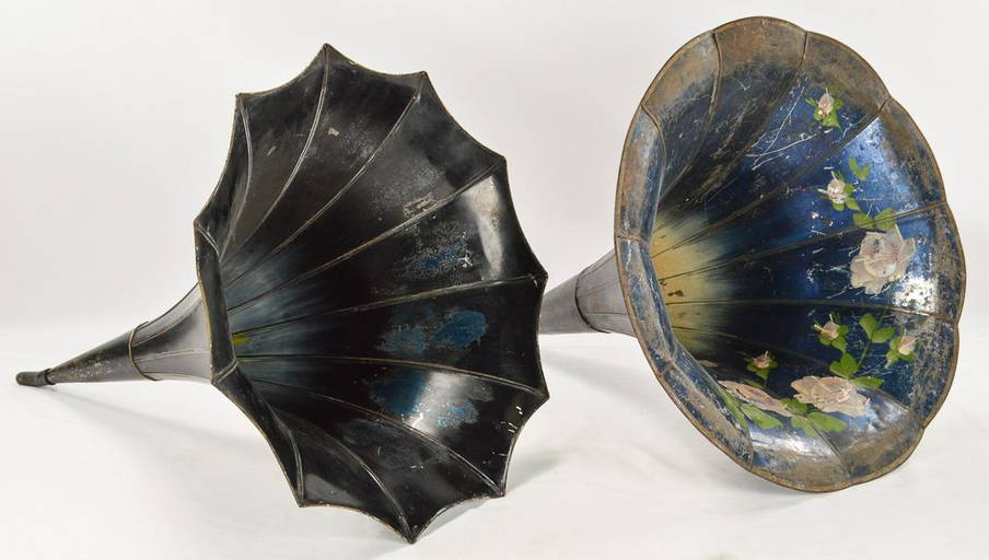 2 Edison Cylinder Phonograph Horns