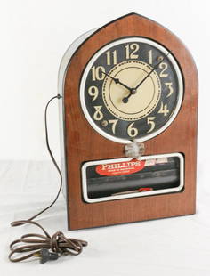 Telechron Neon Kinetic Radio Repair Ad Clock