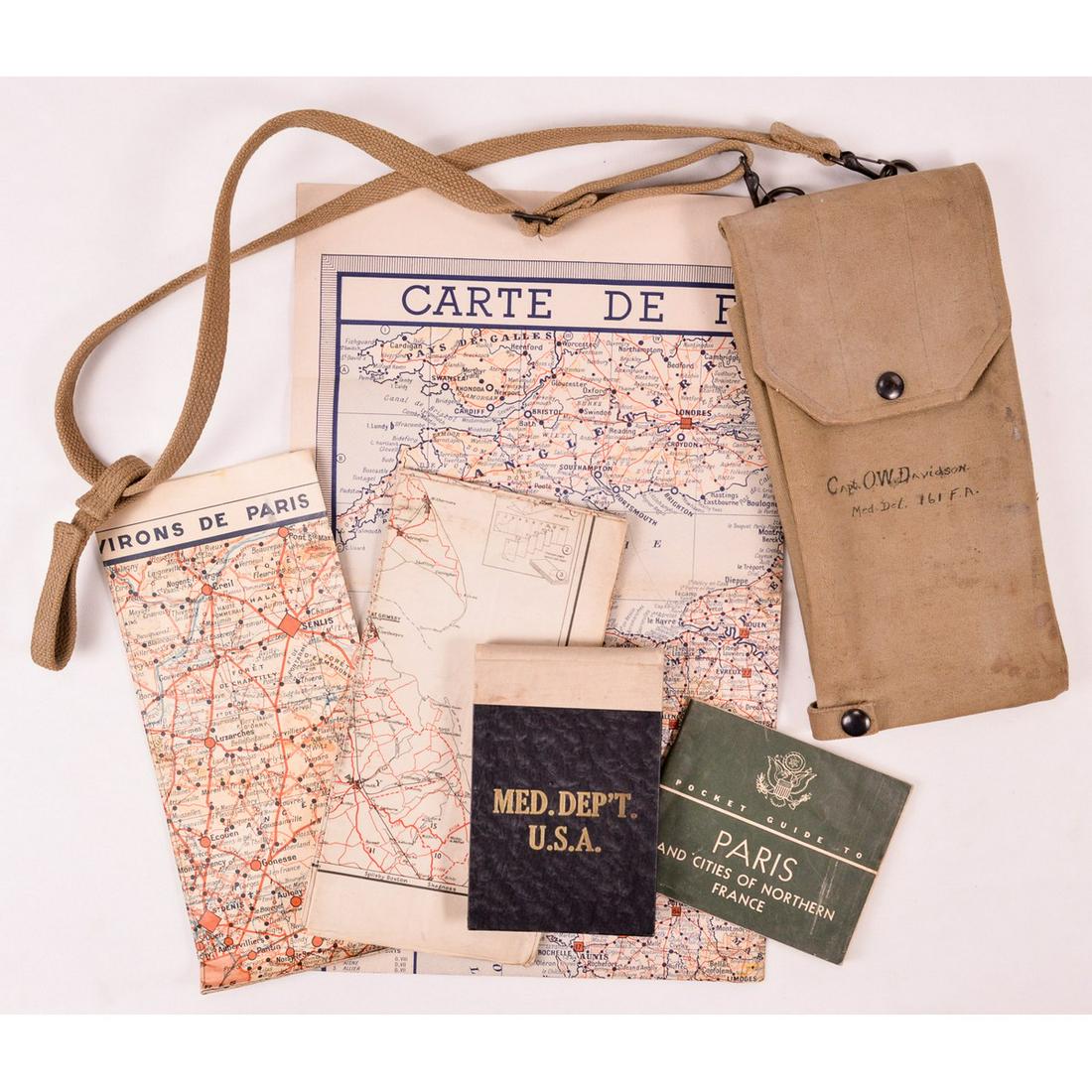 Named Early WWII Map Case (#2254A) on Sep 19, 2021 | Donley Auctions in IL