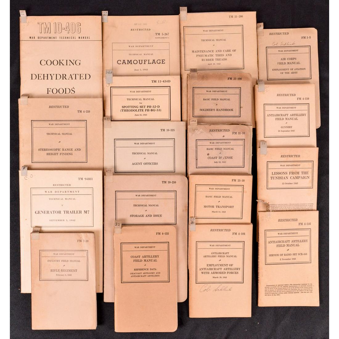 Lot Of 19 Wwii Us Army Field Manuals