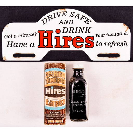 Hires Root Beer Licenses Plate Topper And Bottle